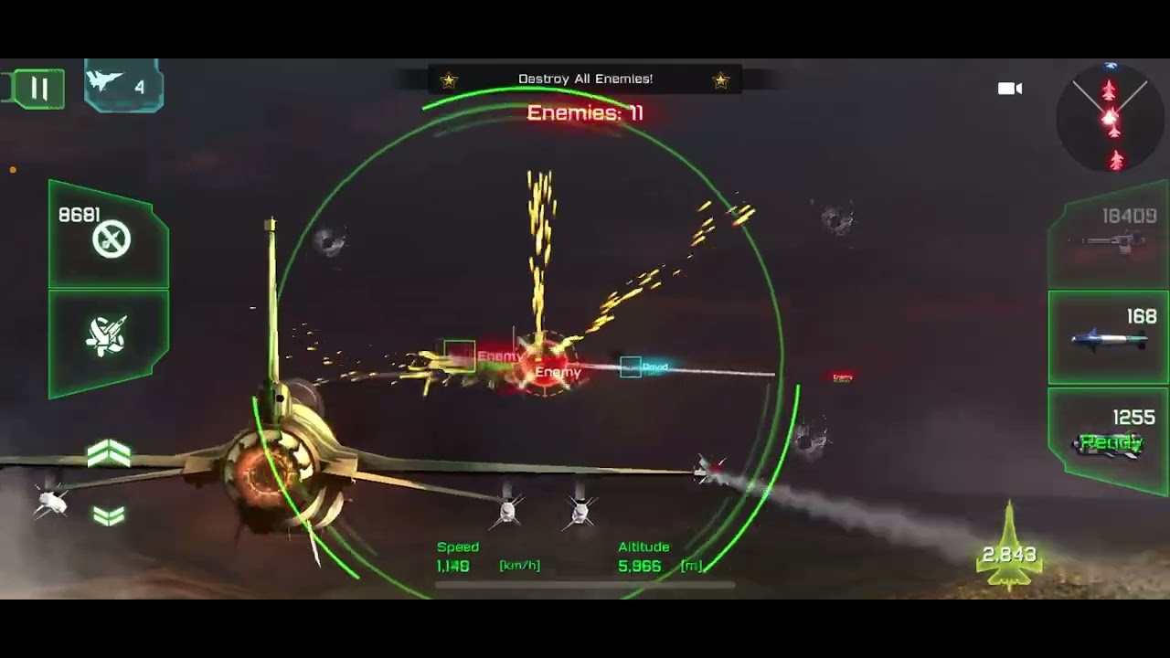 Extra large attacks on the enemy fighter jet with high power attacks ...