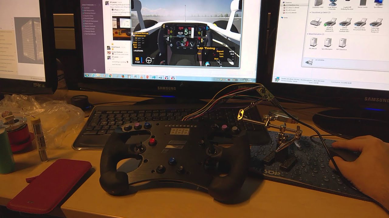 Fanatec F1 rim standalone USB conversion, test 1 - YouTube