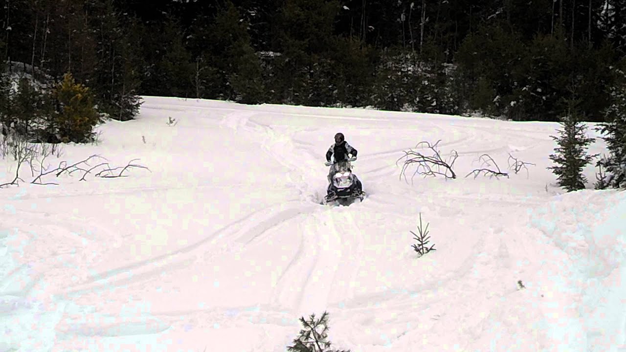 Bombardier Deep snow fun reo sled - YouTube