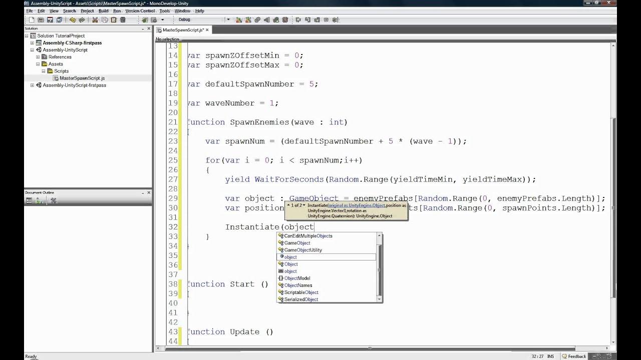 Unity3d Enemy Wave Spawn Script [PART 2] - YouTube