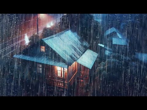 The Sound of Rain Falling on a Village - Heavy Rain & Thunder Sounds on ...