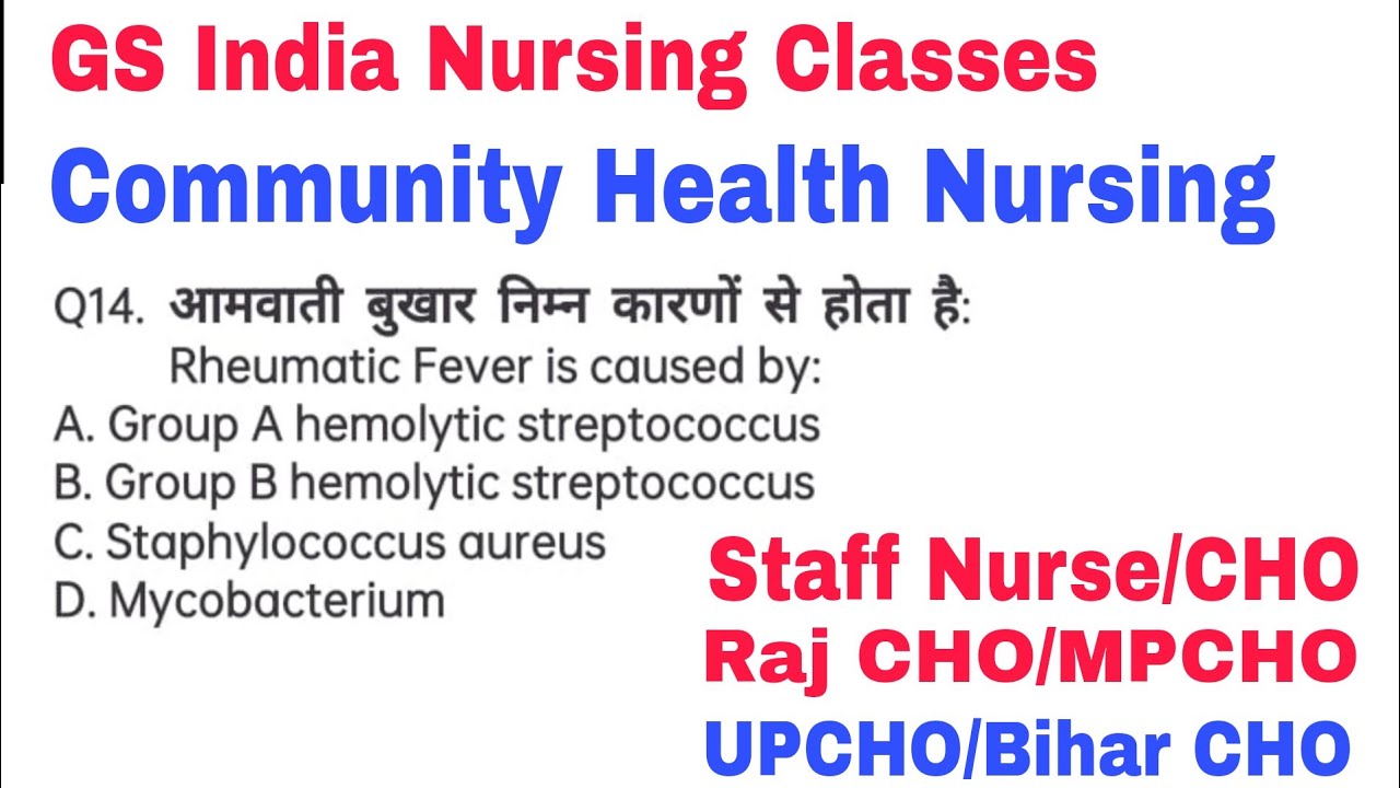 Staff Nurse & CHO Exams MCQ Questions and Answers, Rajasthan CHO MCQ ...
