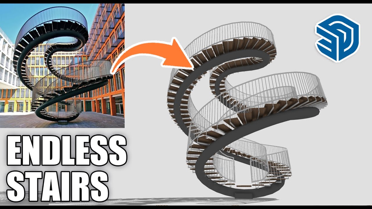 How to Create Endless Stairs in SketchUp | Step-by-Step Guide| SketchUp ...