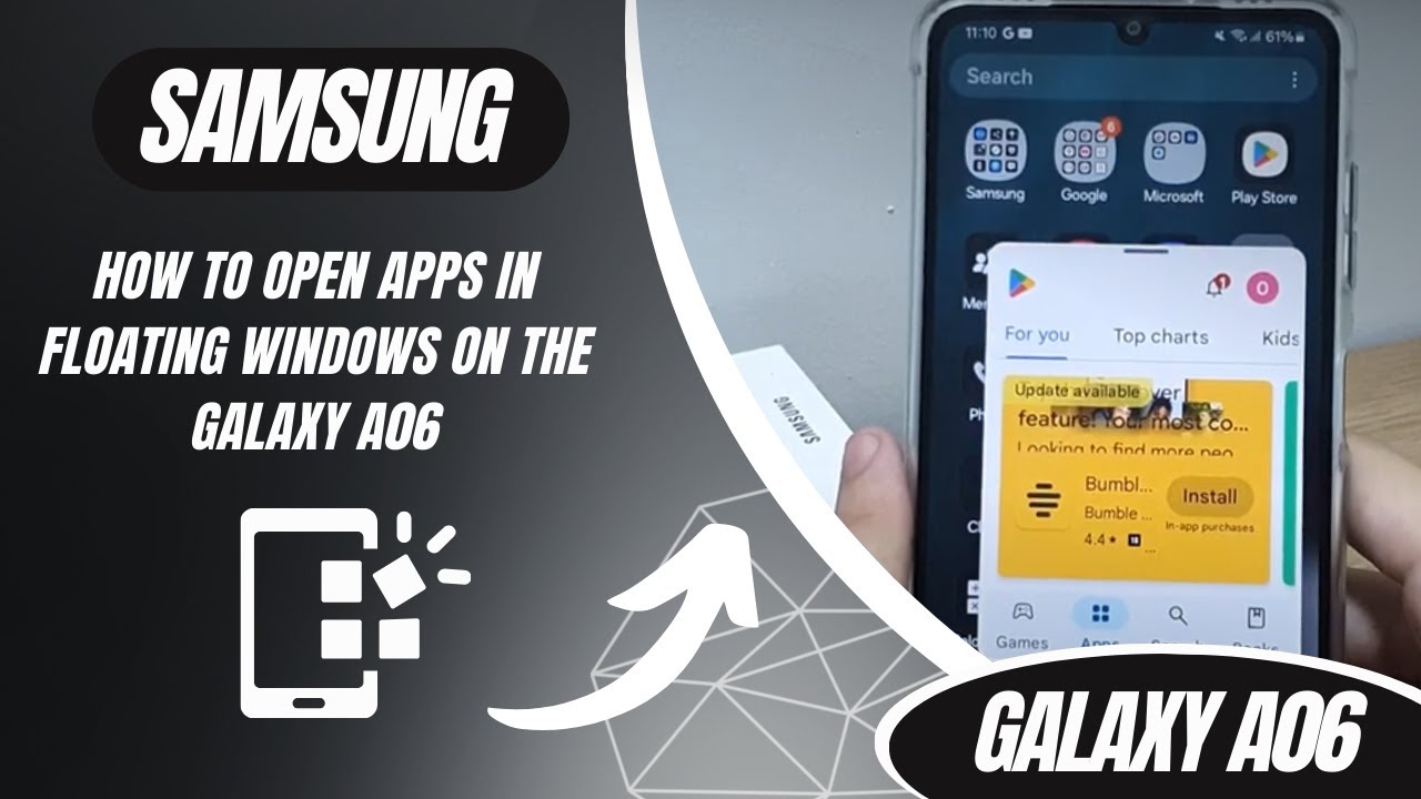 How to open apps in floating windows on the Galaxy A06 - YouTube