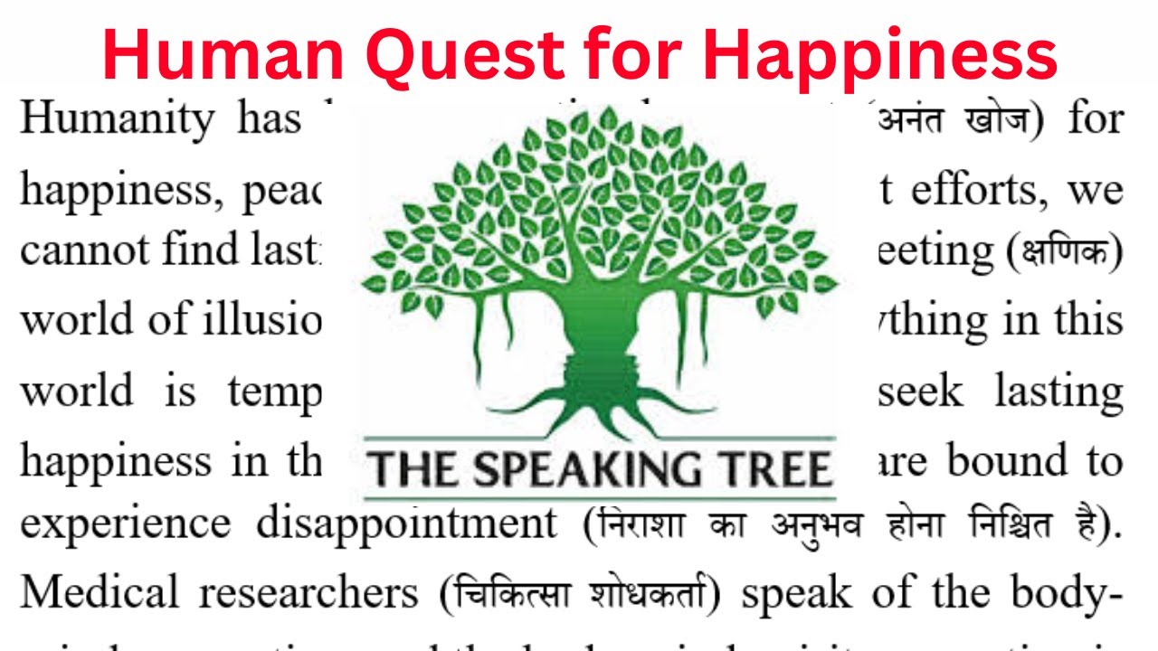 Human Quest For Happiness | Newspaper Editorial Analysis | Newspaper ...