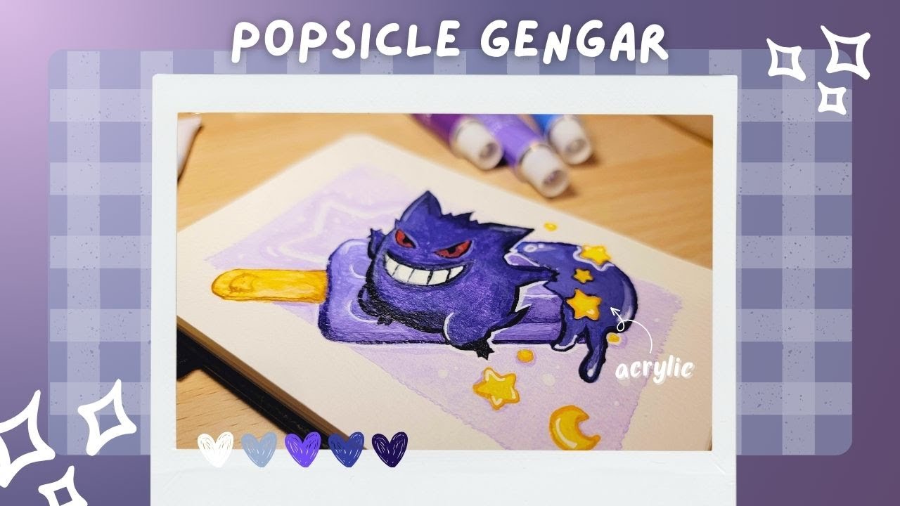 Popsicle Gengar | Cozy Pokemon Painting Time Lapse 💜🍇 - YouTube