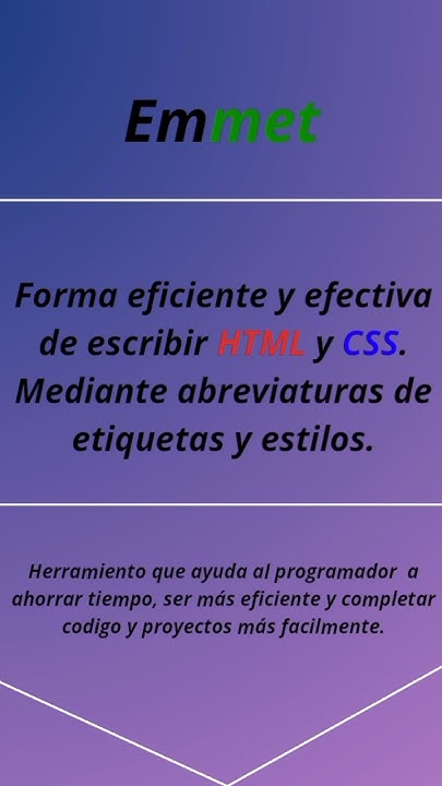 Emmet ¿Qué es,como y donde aprenderlo? #coder #desarrolloweb #programacion #webdesign #webdesign ...