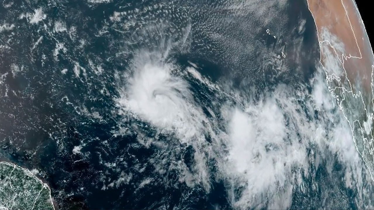 Tropical Storm Bret forms in this amazing time-lapse from space - YouTube
