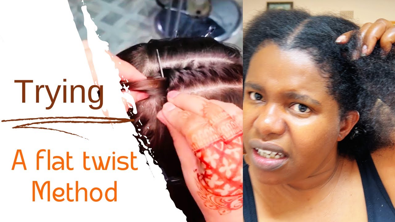 Trying a flat twisting method 😭 natural Afro Textured hair is just ...
