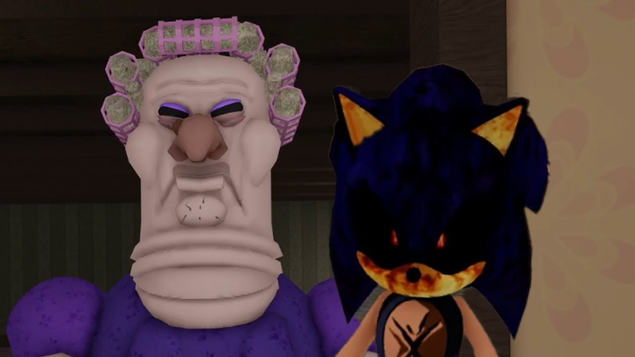 GRUMPY GRAN! (SCARY OBBY) Sonic exe vs GRUMPY GRAN! full walkthrough ...