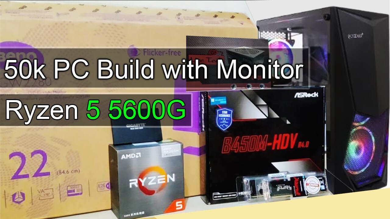 50k pc build with monitor | Ryzen 5 5600G | Tech ground - YouTube