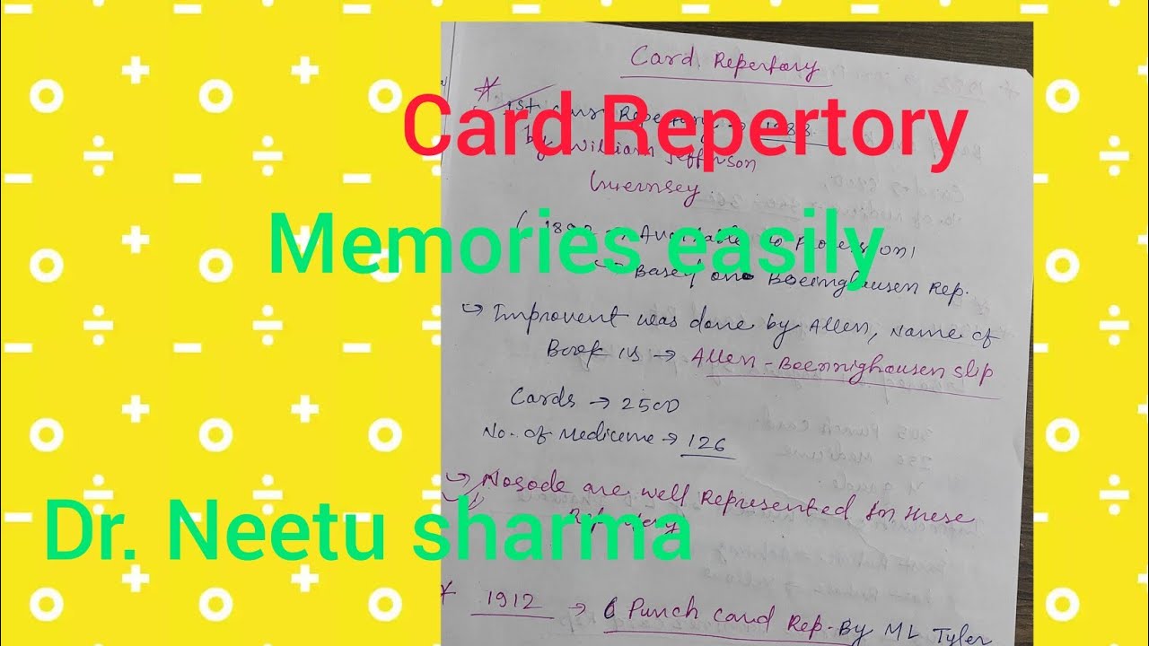 card repertory ll Repertory ll memories easily ll medical academy - YouTube