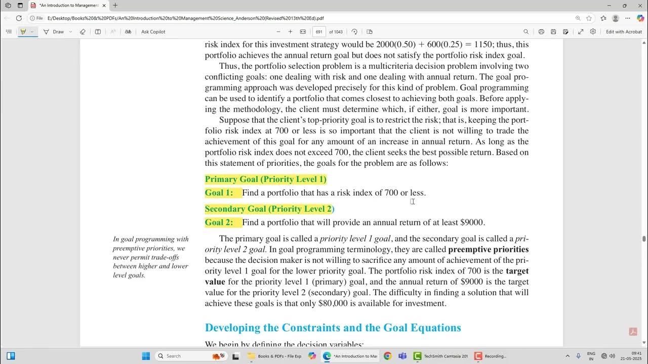 Multicriteria decision - Goal Programming Formulation of Model - YouTube