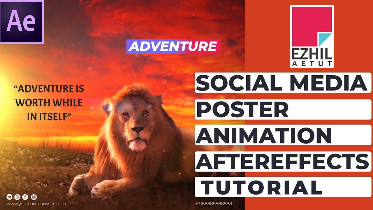 #3 Motion Graphic or Social Media Animated Poster in Aftereffects - YouTube