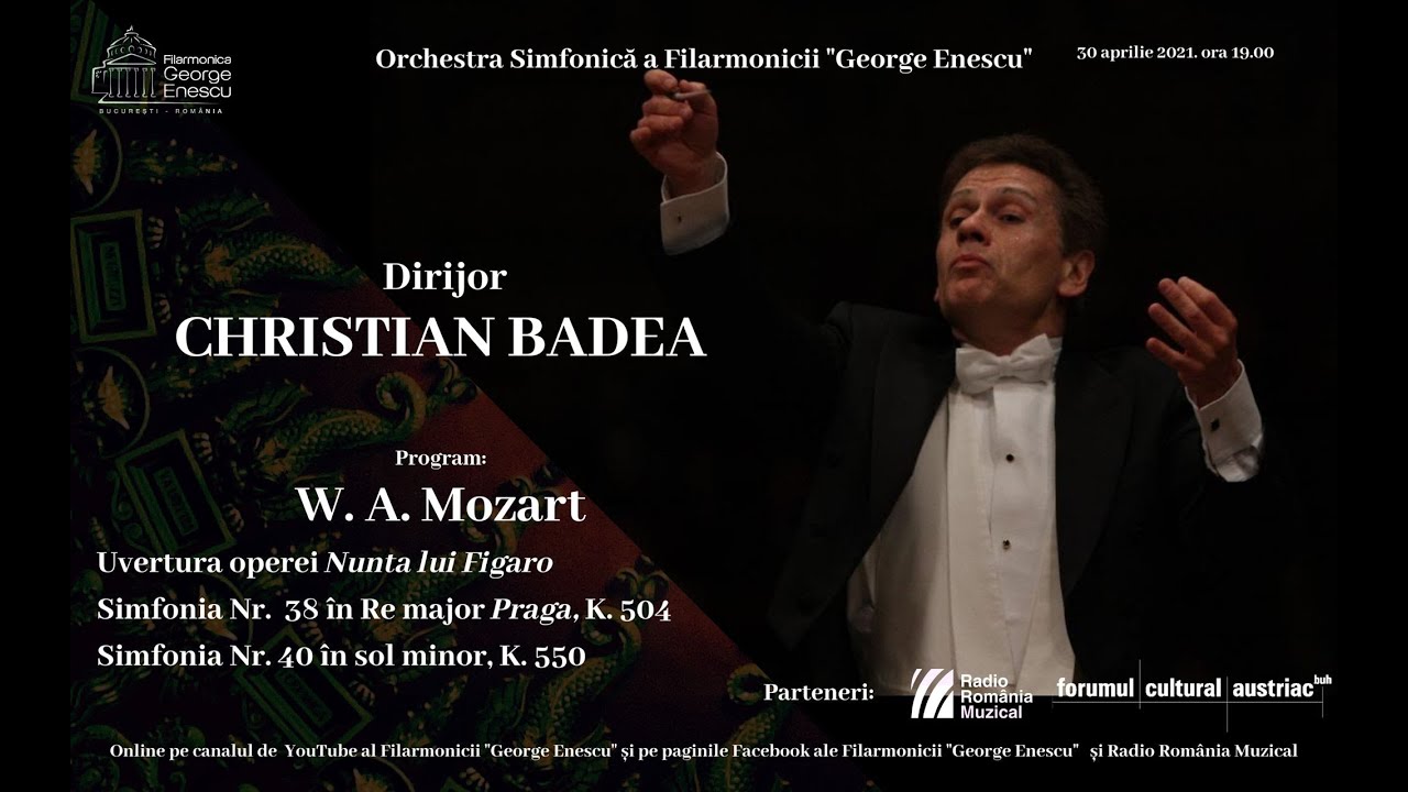 Dirijorul Christian Badea in program integral Mozart - YouTube