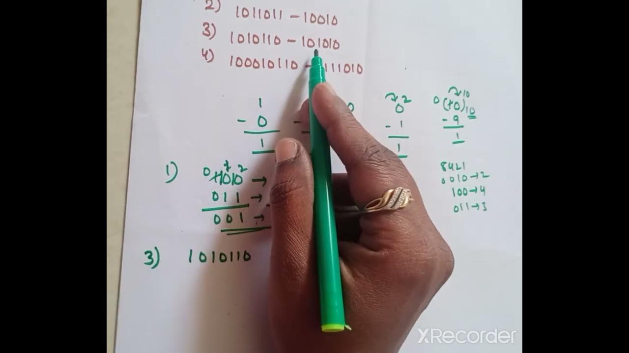 Binary subtraction in DLD With example in telugu /@lasya tech - YouTube
