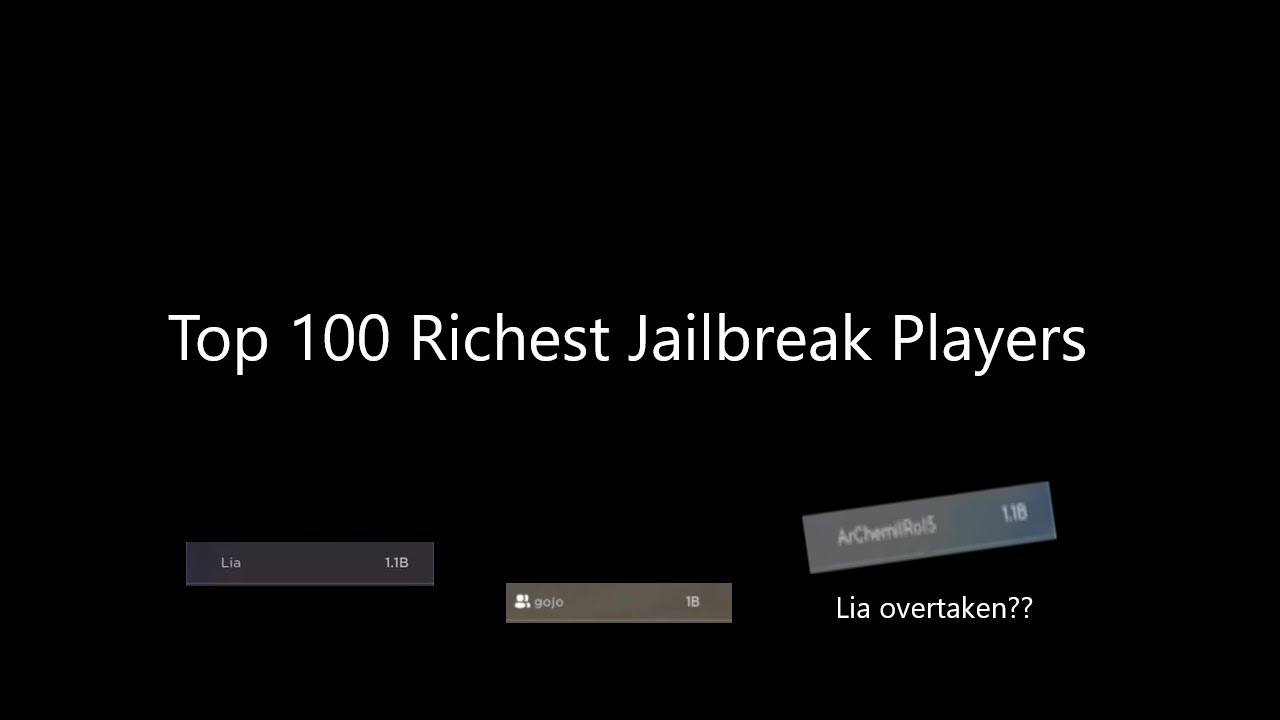 Top 100 Richest Jailbreak Players of 2024 - YouTube
