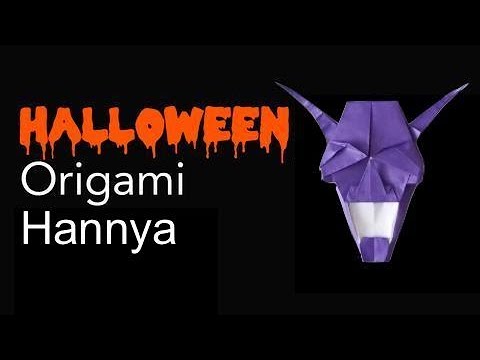 Origami Hannya Tutorial - Halloween Paper Crafts - YouTube
