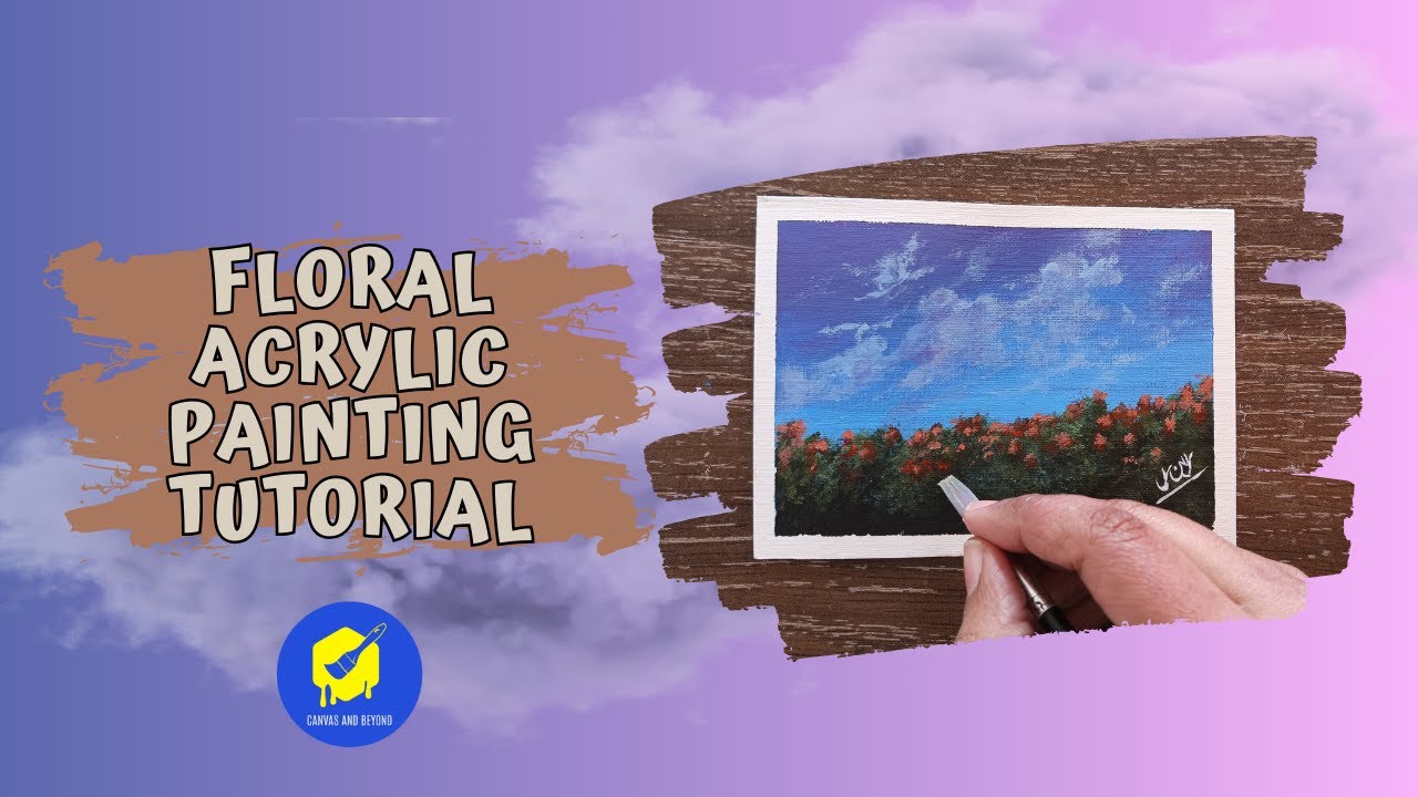 Floral Acrylic Painting Tutorial | For Beginners - YouTube
