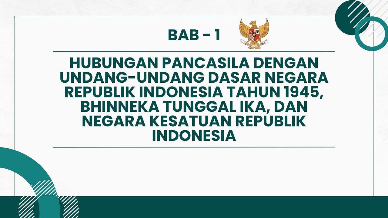 Bab 1, Kelas 9 Hubungan Pancasila dengan UUD NRI Tahun 1945, Bhinneka ...
