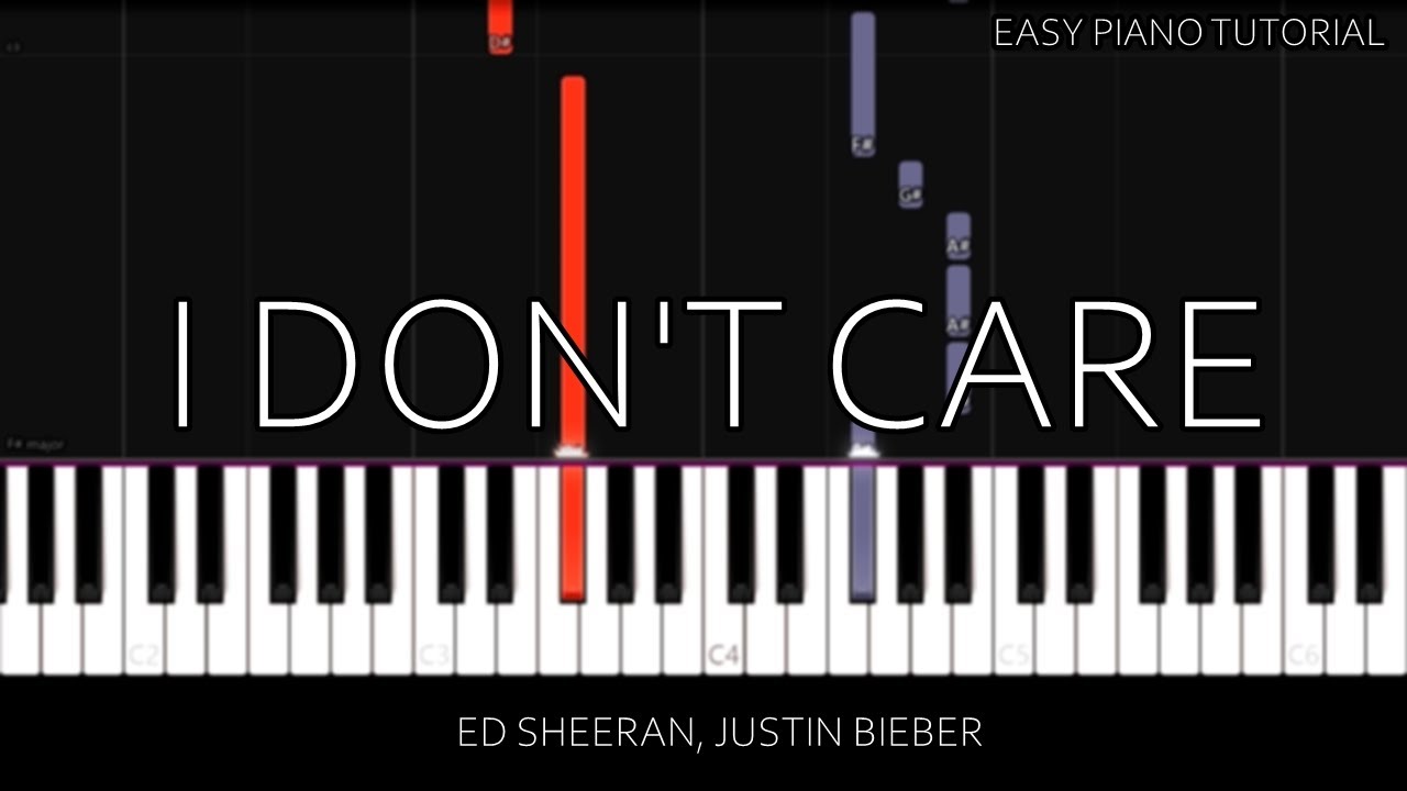 Ed Sheeran & Justin Bieber - I Don't Care (Easy Piano Tutorial) - YouTube
