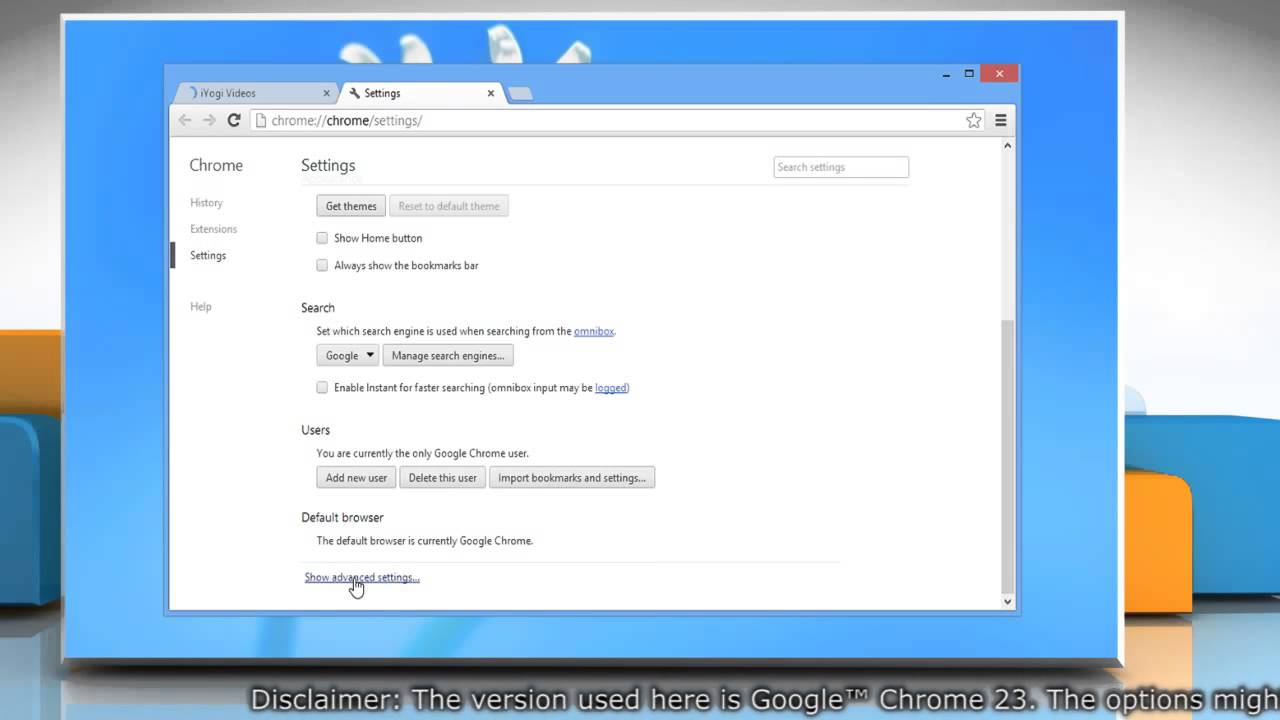 Changing Browser's Interface Language in Google™ Chrome in Windows® 8 ...