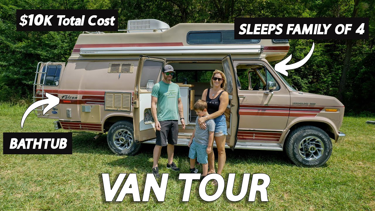 VAN TOUR | 80's Retro Camper VAN Tour with Bathroom that sleeps family ...