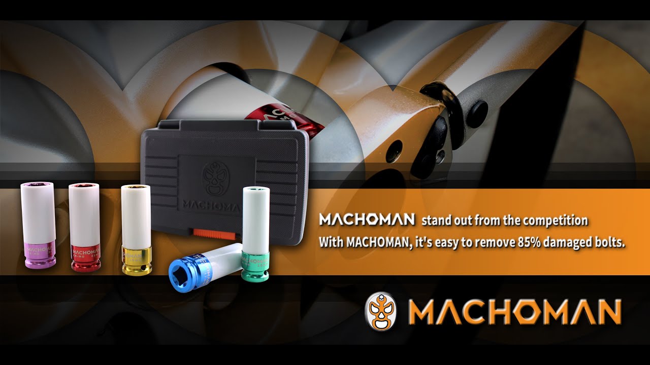 MACHOMAN WIS405 5-Piece Non-Slip Impact Nut Socket Set for Standard and ...