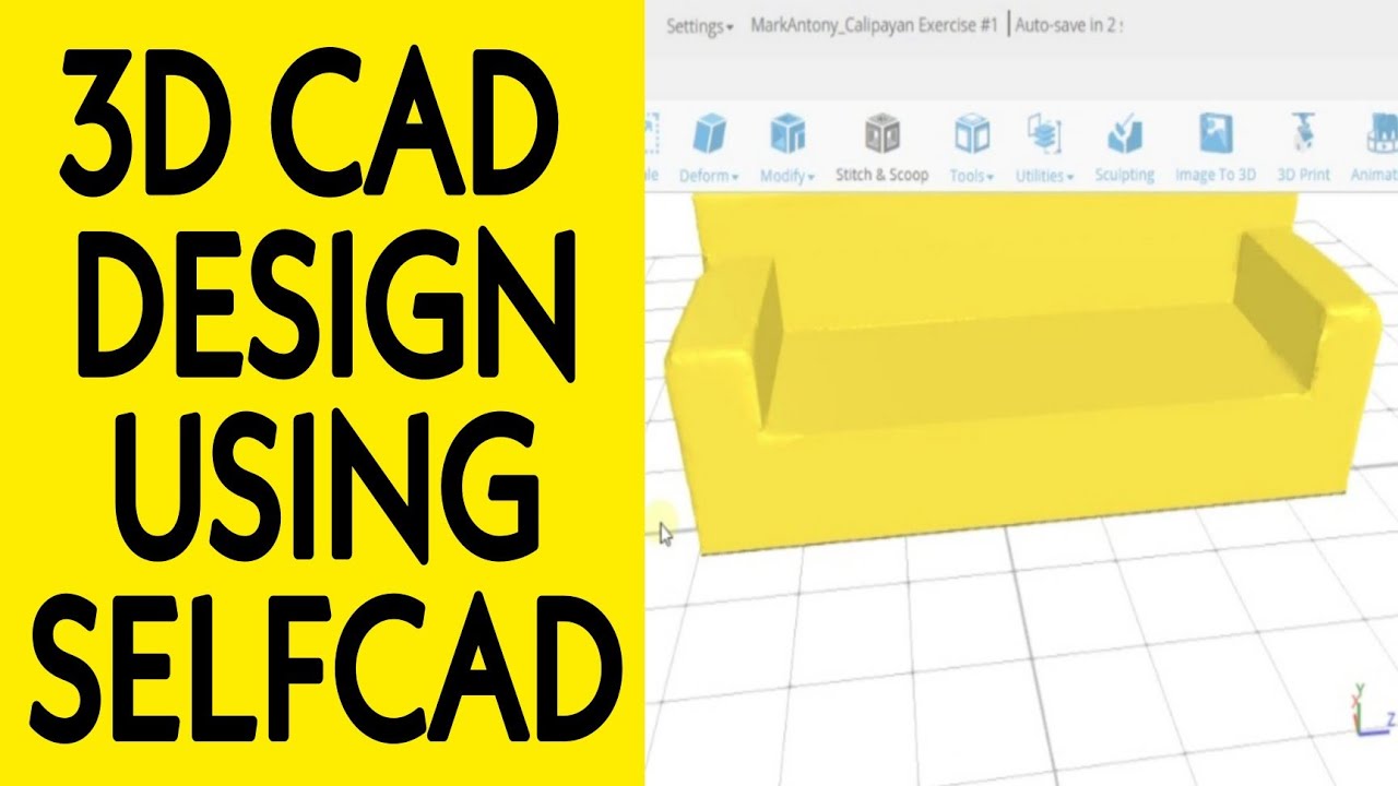3D Design using Self CAD | A Beginner Sample - YouTube