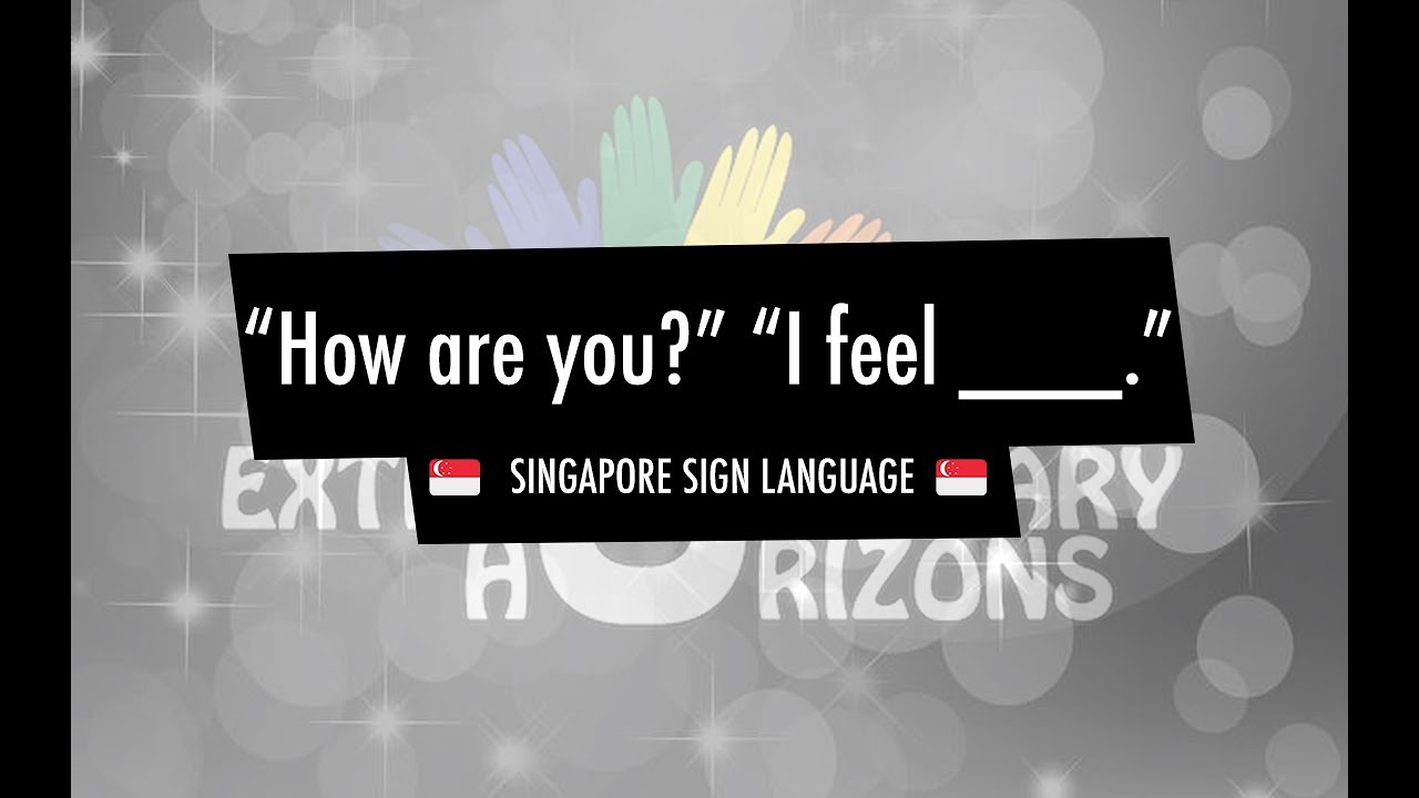 SINGAPORE SIGN LANGUAGE 101: "How are you?" "I feel ___." - YouTube