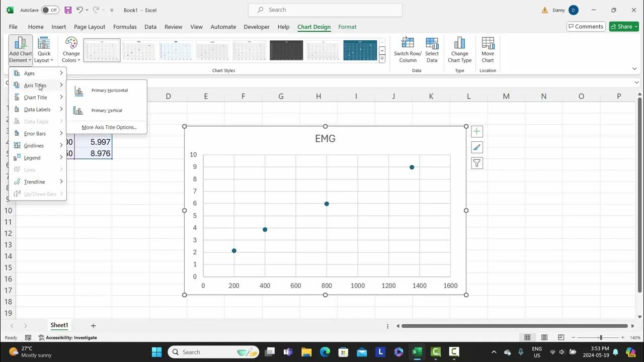MS EXCEL scatterplot and regression equation - YouTube