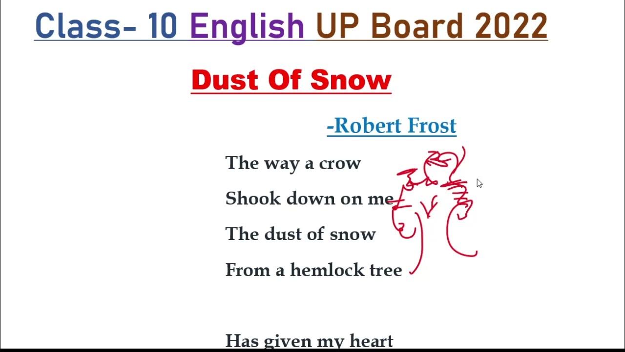 Dust Of Snow|Robert frost|Dust of Snow Class 10 in hindi summary of ...