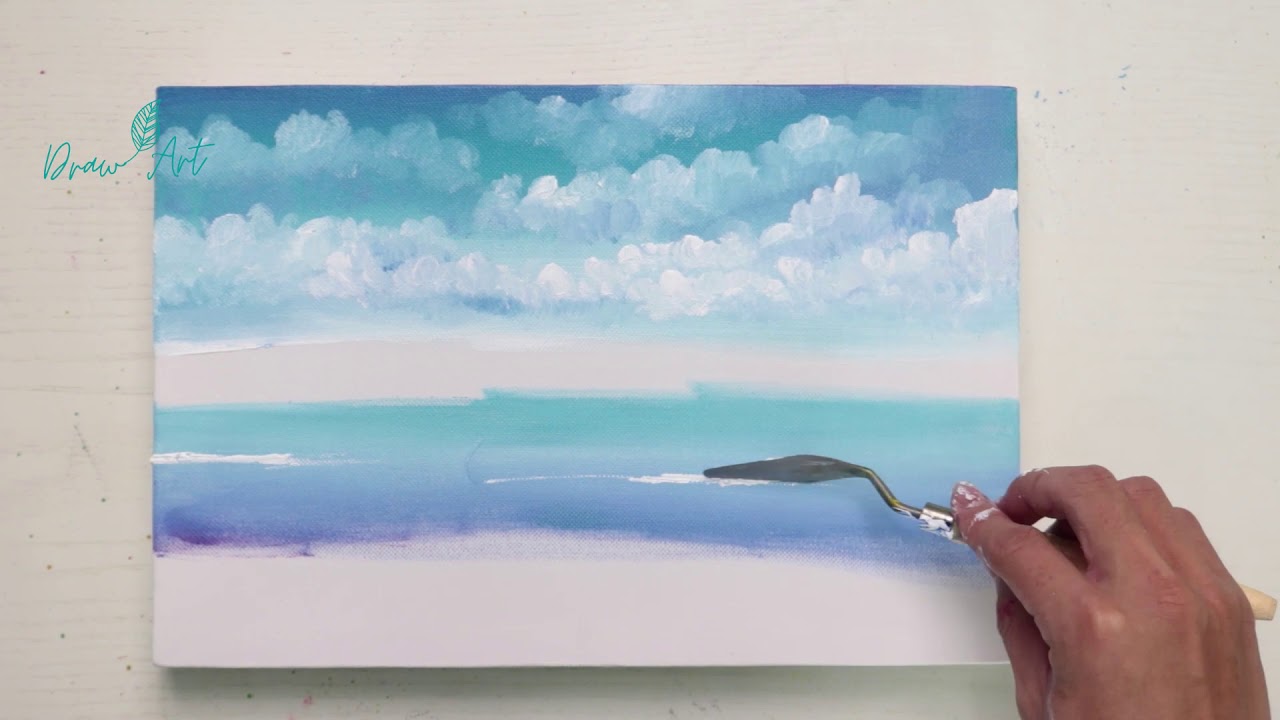 Draw Art / #44 Acrylic Painting / Fast River Drawing - YouTube