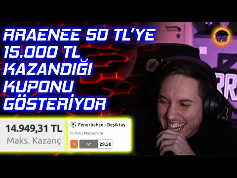 RRaenee 50 TL'ye 15.000 TL Kazandığı İddia Kuponunu Gösteriyor