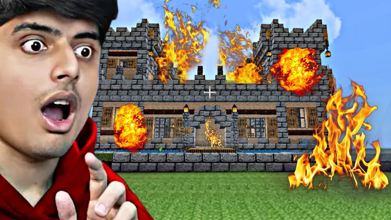 BIG BLAST IN AJJU BHAI'S HOUSE //MINECRAFT HOUSE VS TNT - YouTube