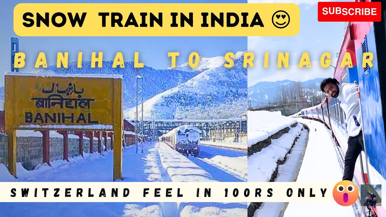 Banihal to Srinagar Train journey in snow winters #kashmir #train - YouTube