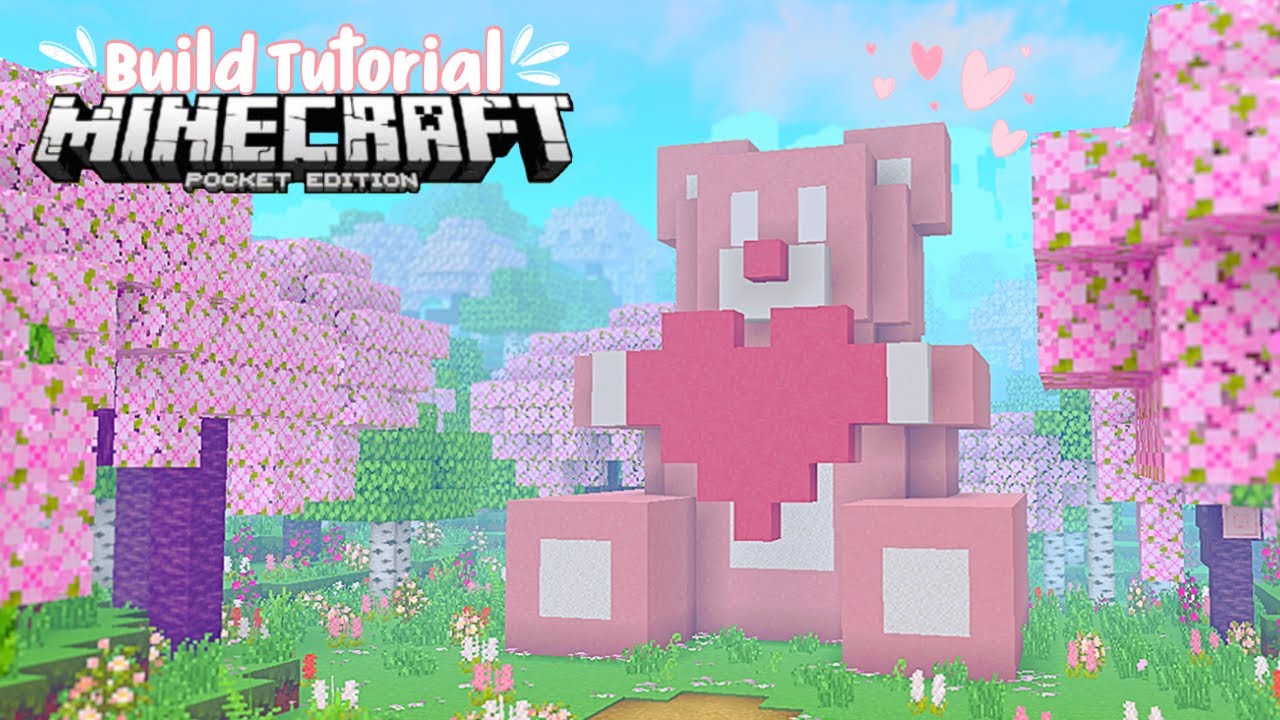 How to build a Teddy bear in Minecraft pe . *🩷. ⋆ 「Valentine’s Day ...