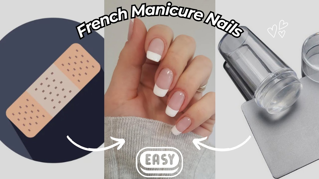 Easiest French Manicure Tutorial Ever || At Home || Neat Nails & Hands ...