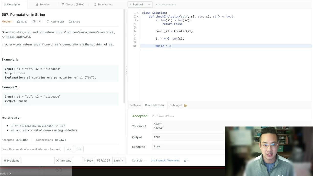 Permutation in String - Neetcode150 Series: (42 of 150) Leetcode - YouTube
