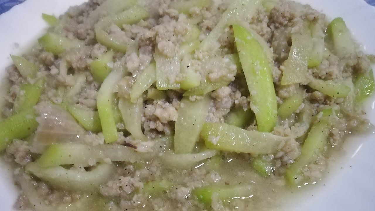 homemade ulam namin. ginisang sayote at pork giniling - YouTube