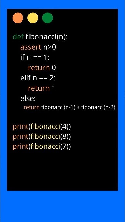 Recursive approach to find the nth term of the Fibonacci sequence using Python. #shorts #python ...