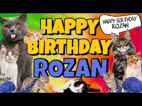 Happy Birthday Rozan! Crazy Cats Say Happy Birthday Rozan (Very Funny)