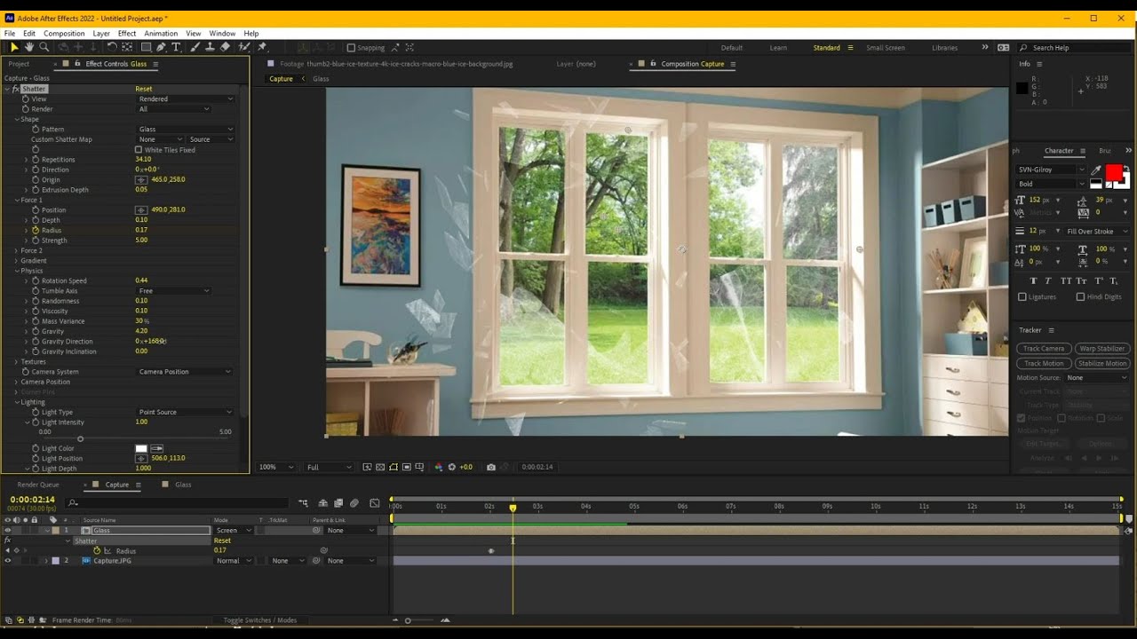Kỹ xảo kính vỡ VFX - Glass shatter simulation + RSMB - After Effects ...