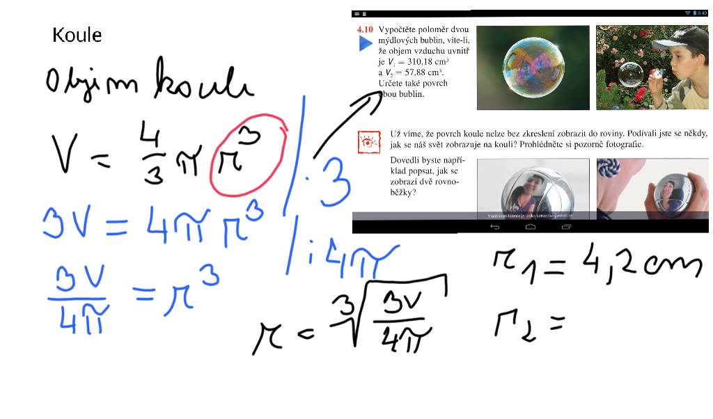Koule - vyjádření poloměru, povrch - YouTube