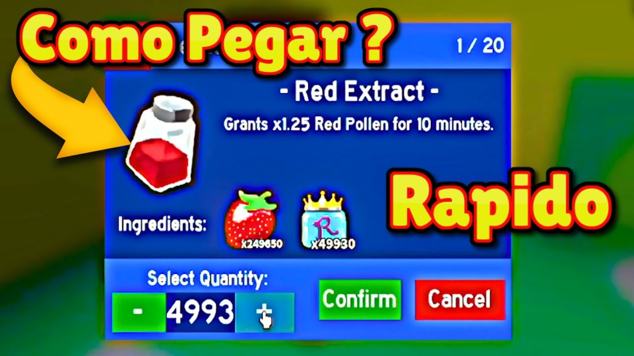 Como pegar Red Extrat rapidamente! ( Melhor Método) bee swarm simulator ...
