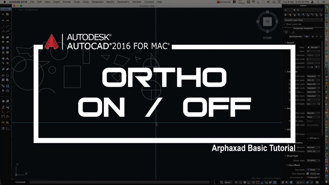 ORTHOGONAL ON & OFF IN AUTOCAD IMAC - YouTube