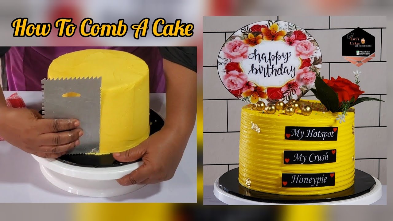 How To Comb Your Cake || Yellow Buttercream Design || (DIY) - YouTube