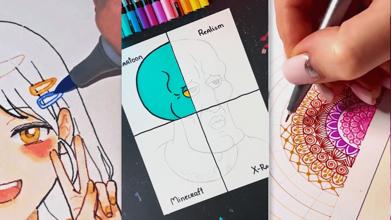 😍Art drawing tiktok compilations ~ Drawing tiktok #45 - YouTube