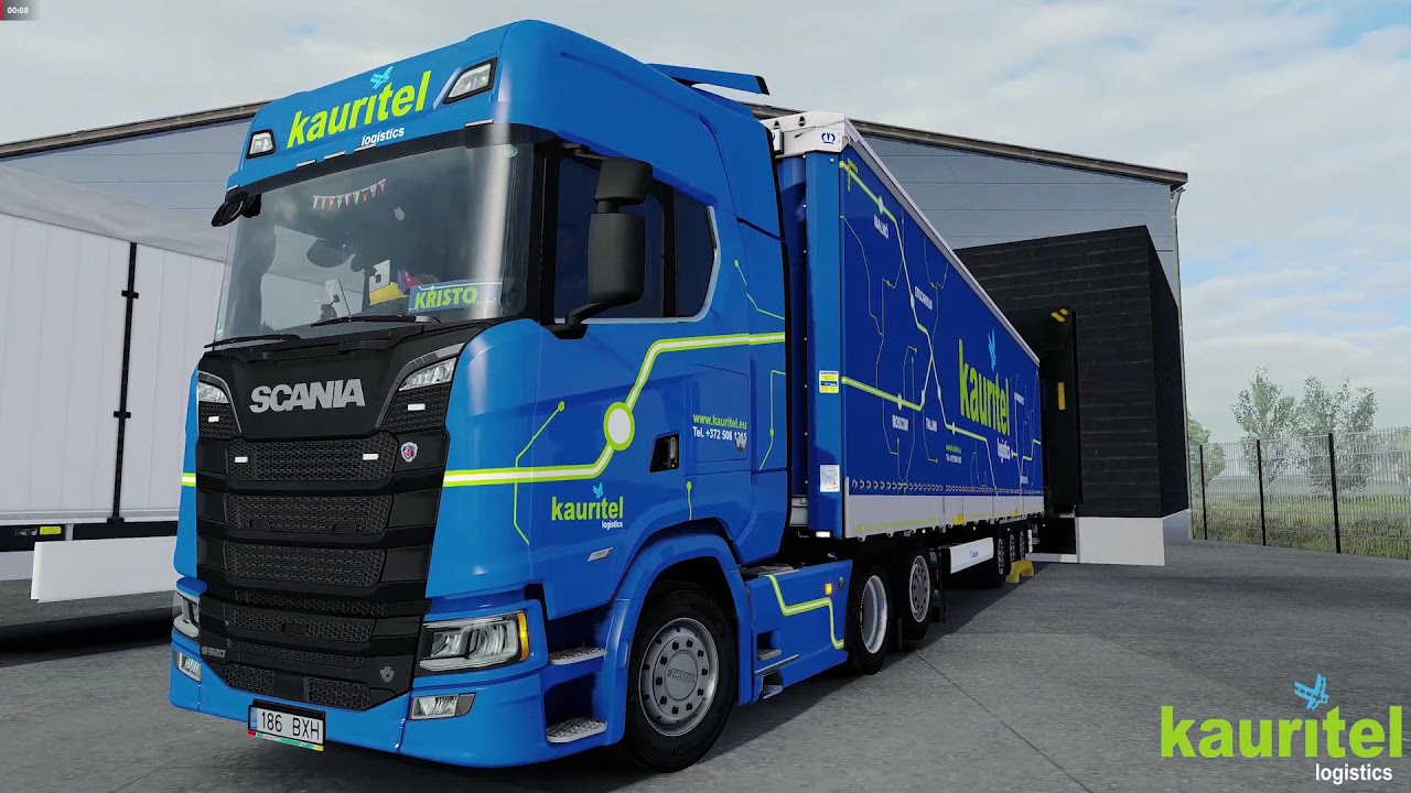 ETS2 1.36 - Kauritel Logistics During Loading - SCANIA S520 V8 - Kristo ...