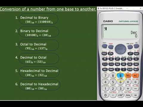 Number Base (Decimal, Binary, Octal, and Hexadecimal) Conversion with fx 991 ES PLUS Casio - YouTube
